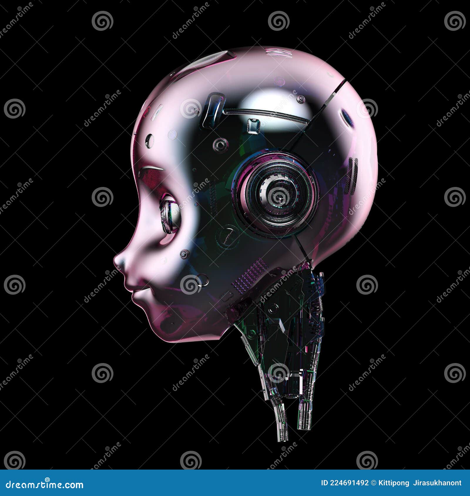 Metallic ai robot stock illustration. Illustration of colour - 224691492