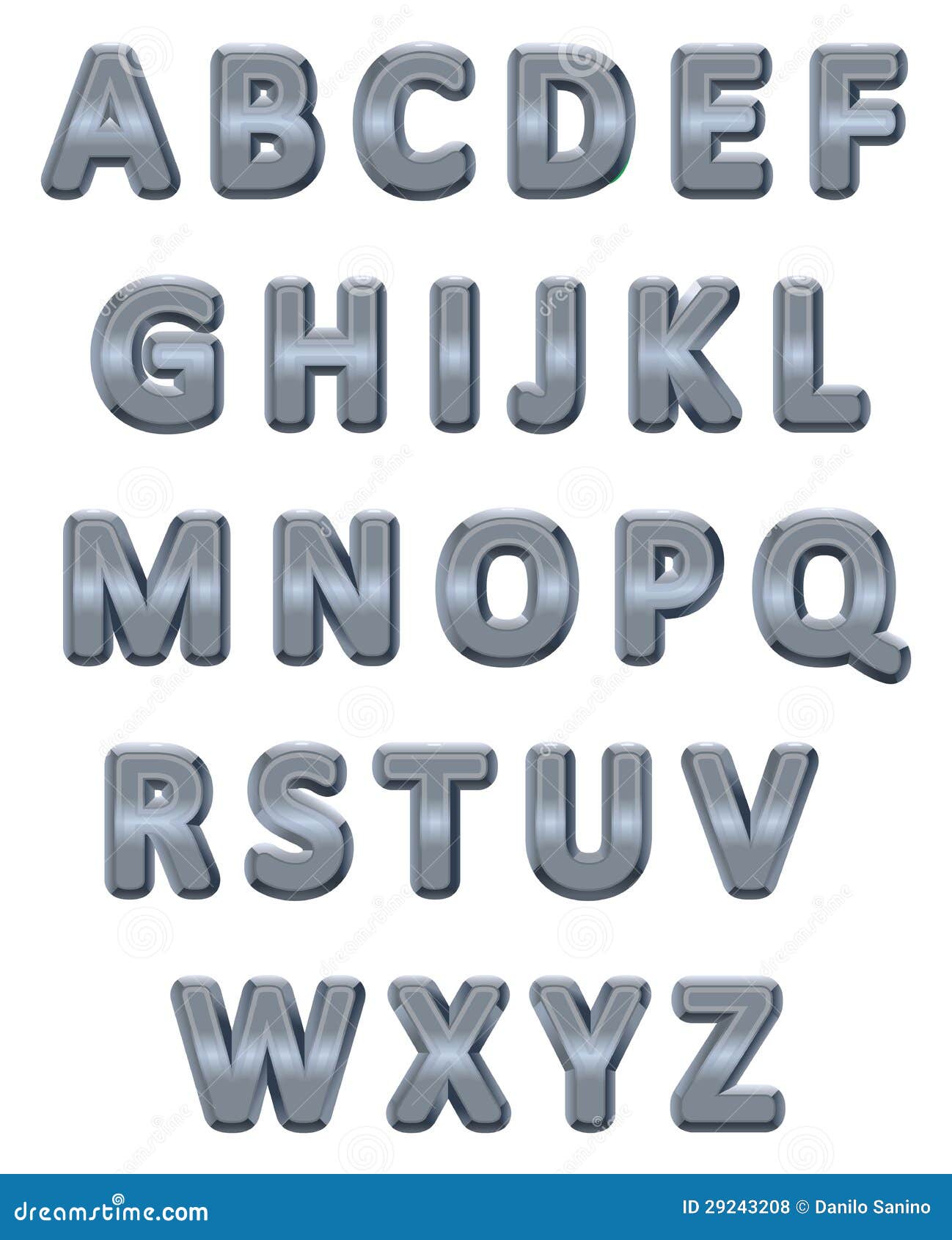 Metallic alphabet. stock vector. Illustration of metallic - 29243208