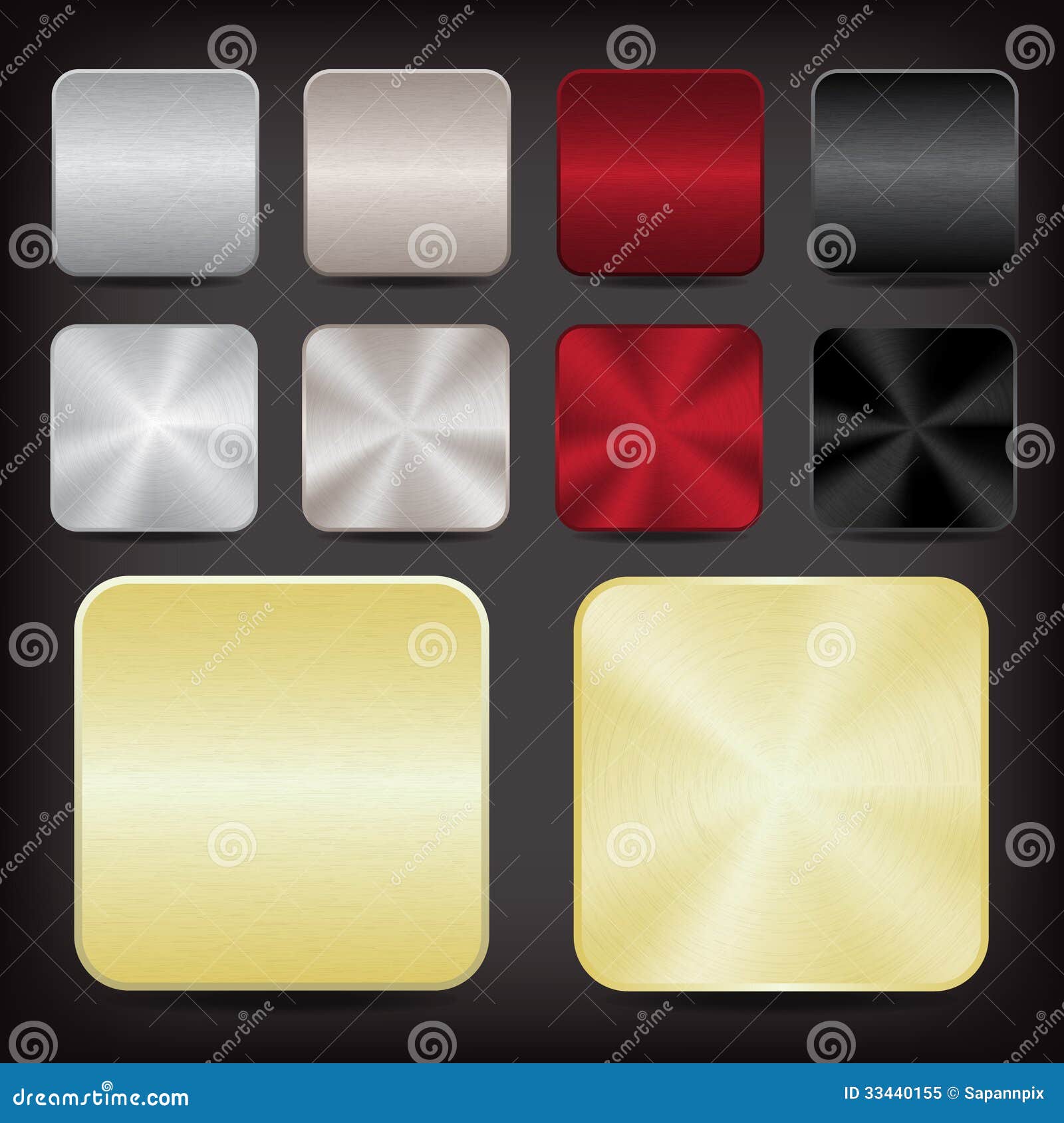 Metallic app icons stock vector. Illustration of black - 33440155