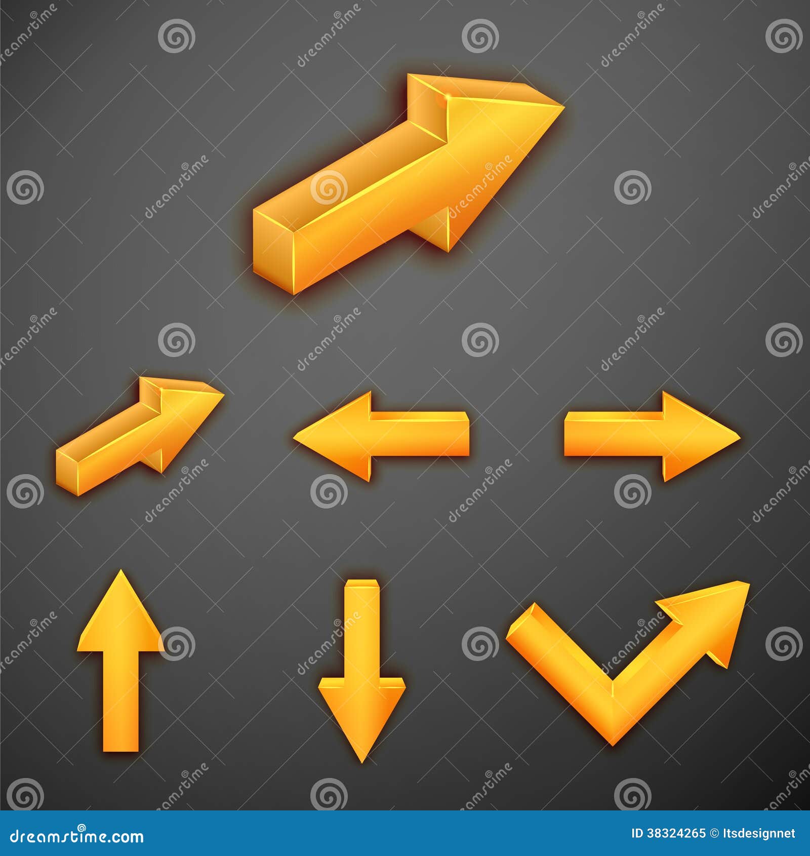 Metallic arrows stock vector. Illustration of collection - 38324265