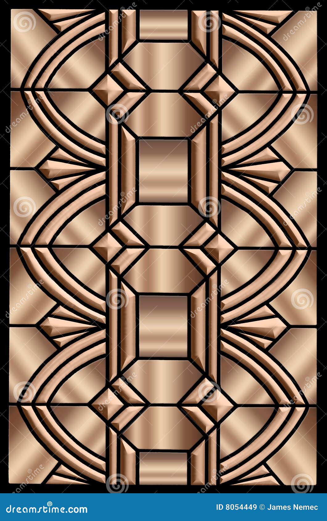 Metallic Art deco design stock illustration. Illustration of detail ...