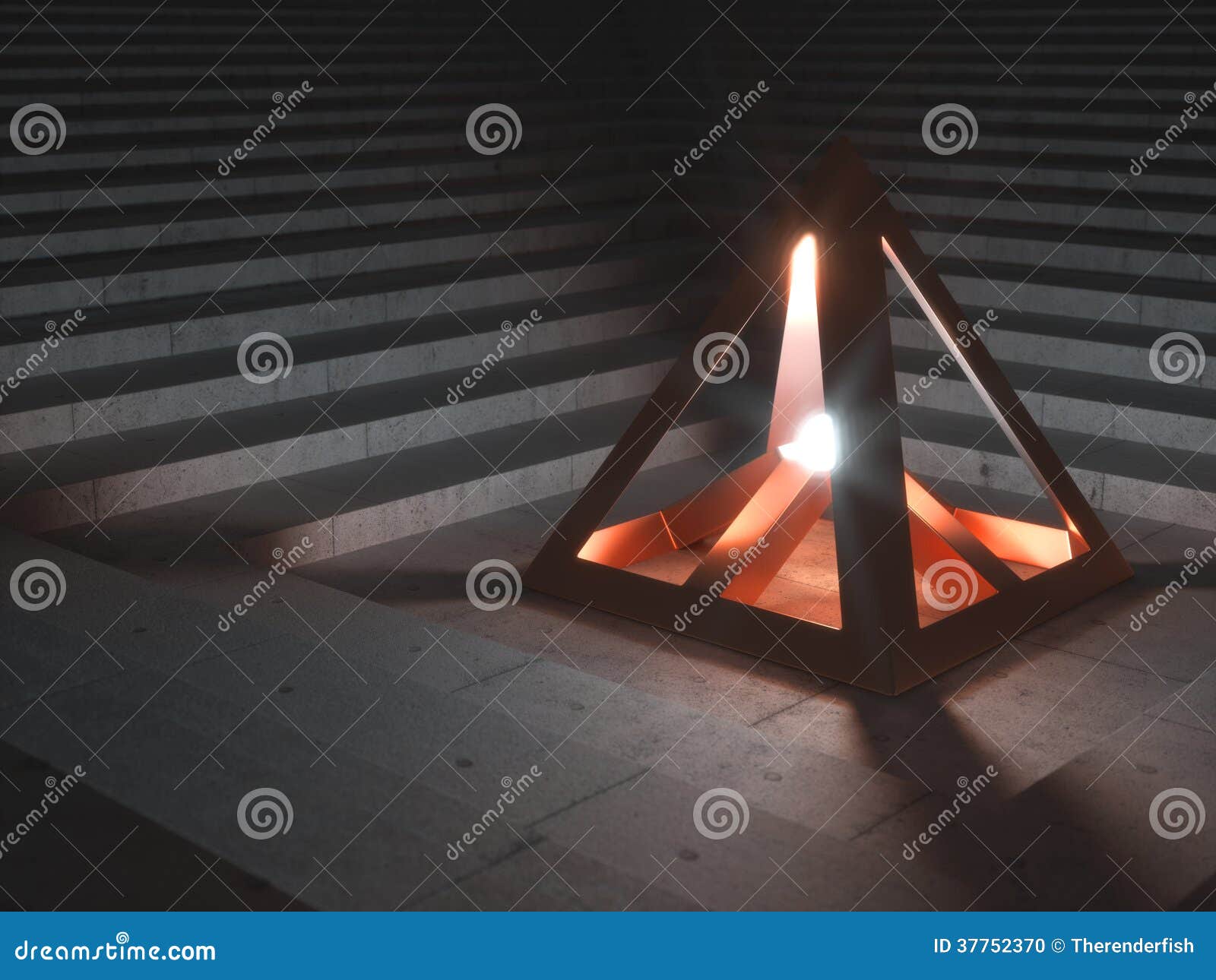 Metallic Artifact Sending Out Bright Light Stock Illustration ...