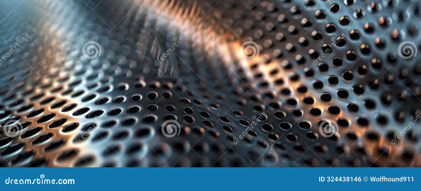 Metallic Background Featuring an Intricate, Perforated Metal Pattern ...
