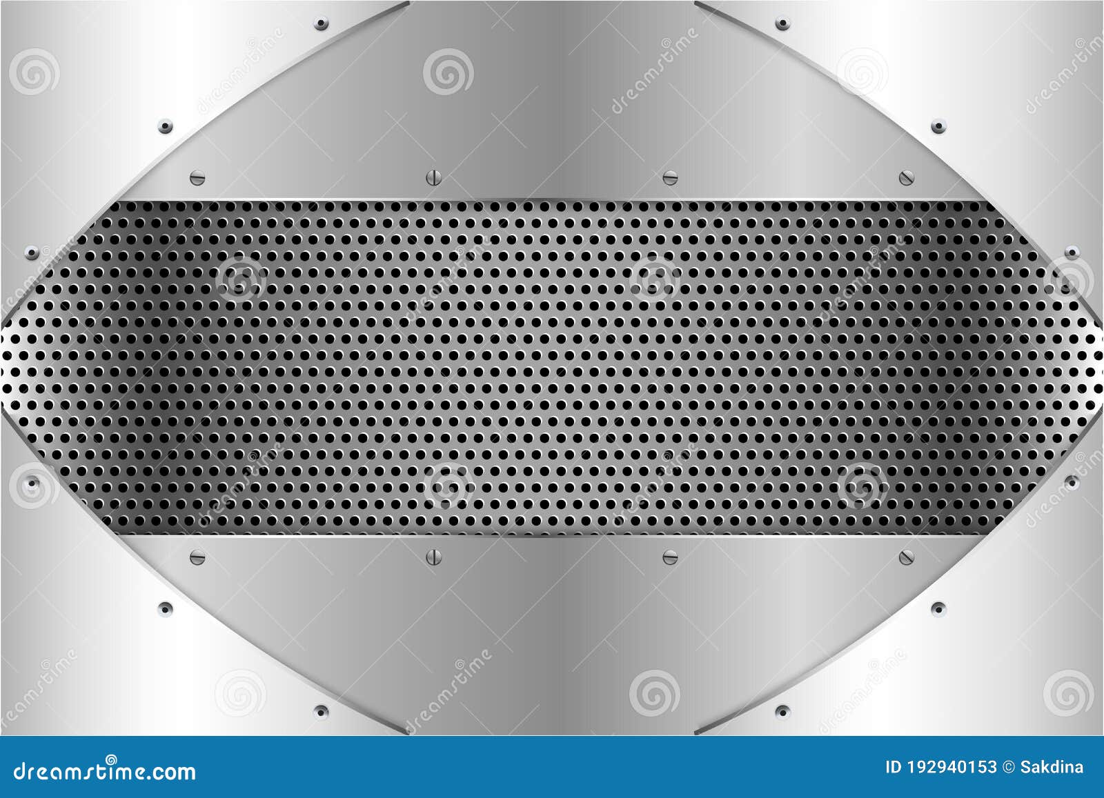 Metallic Background.Gray and Silver with Screws on Perforated Texture ...