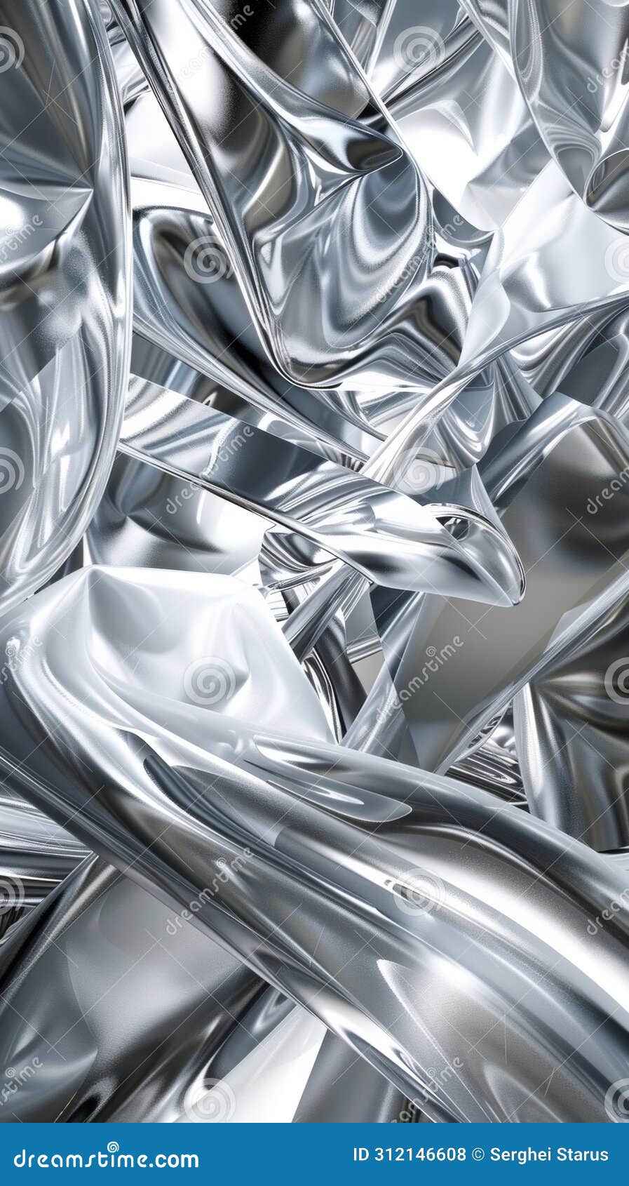 A Metallic Background with a Lot of Shiny Silver Objects, AI Stock ...