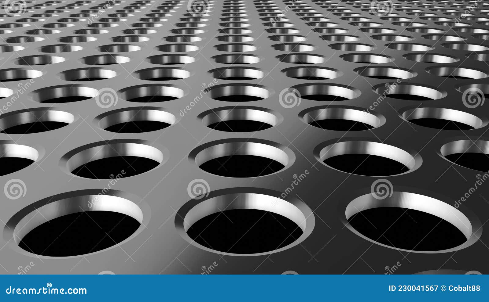 Metallic Background with Punched Holes Pattern Stock Illustration ...