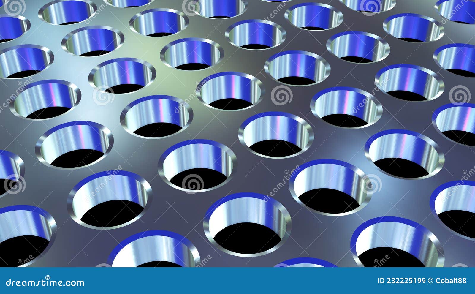 Metallic Background with Punched Holes Pattern Stock Illustration ...