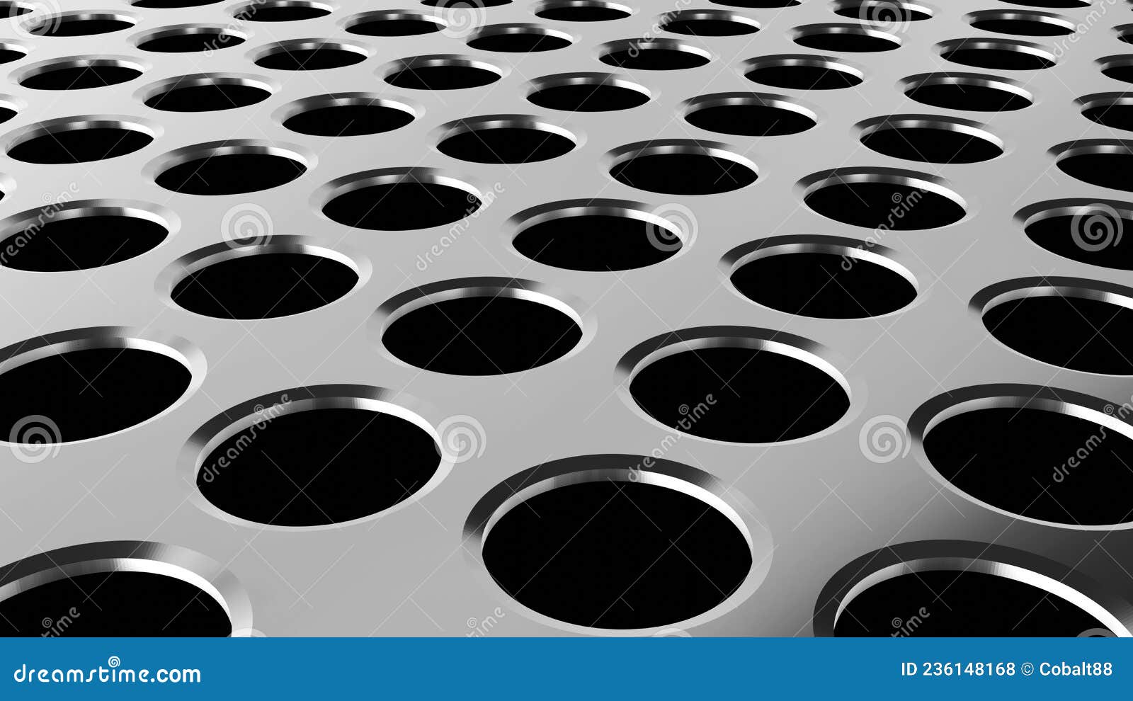 Metallic Background with Punched Holes Pattern Stock Illustration ...