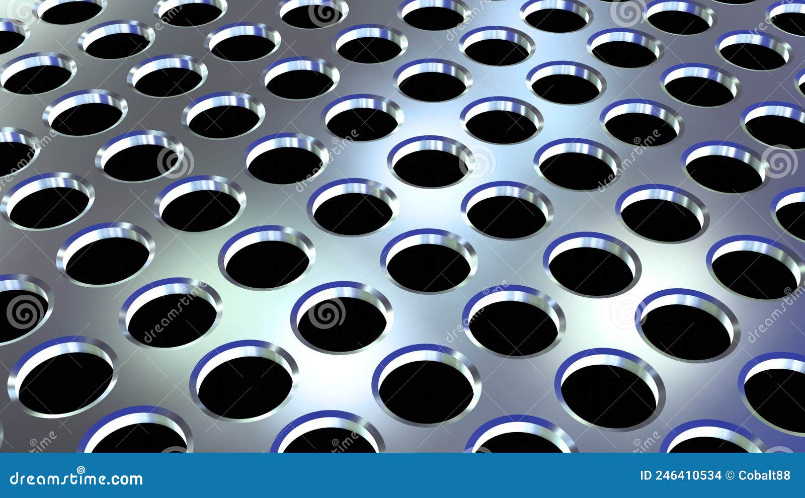 Metallic Background with Punched Holes Pattern Stock Illustration ...