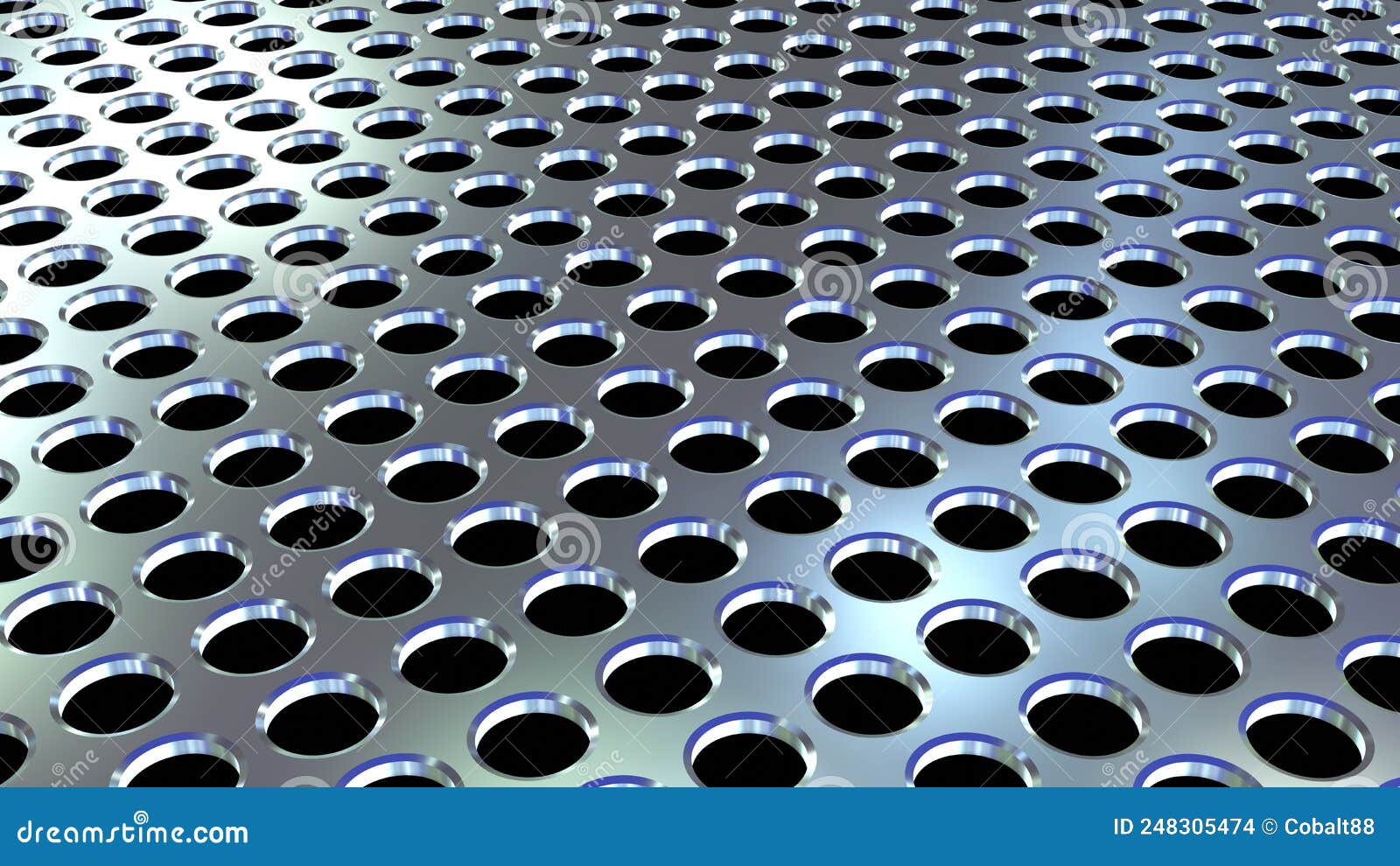 Metallic Background with Punched Holes Pattern Stock Illustration ...