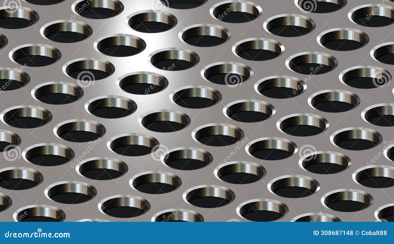 Metallic Background with Punched Holes Pattern, Technology Metal Design ...