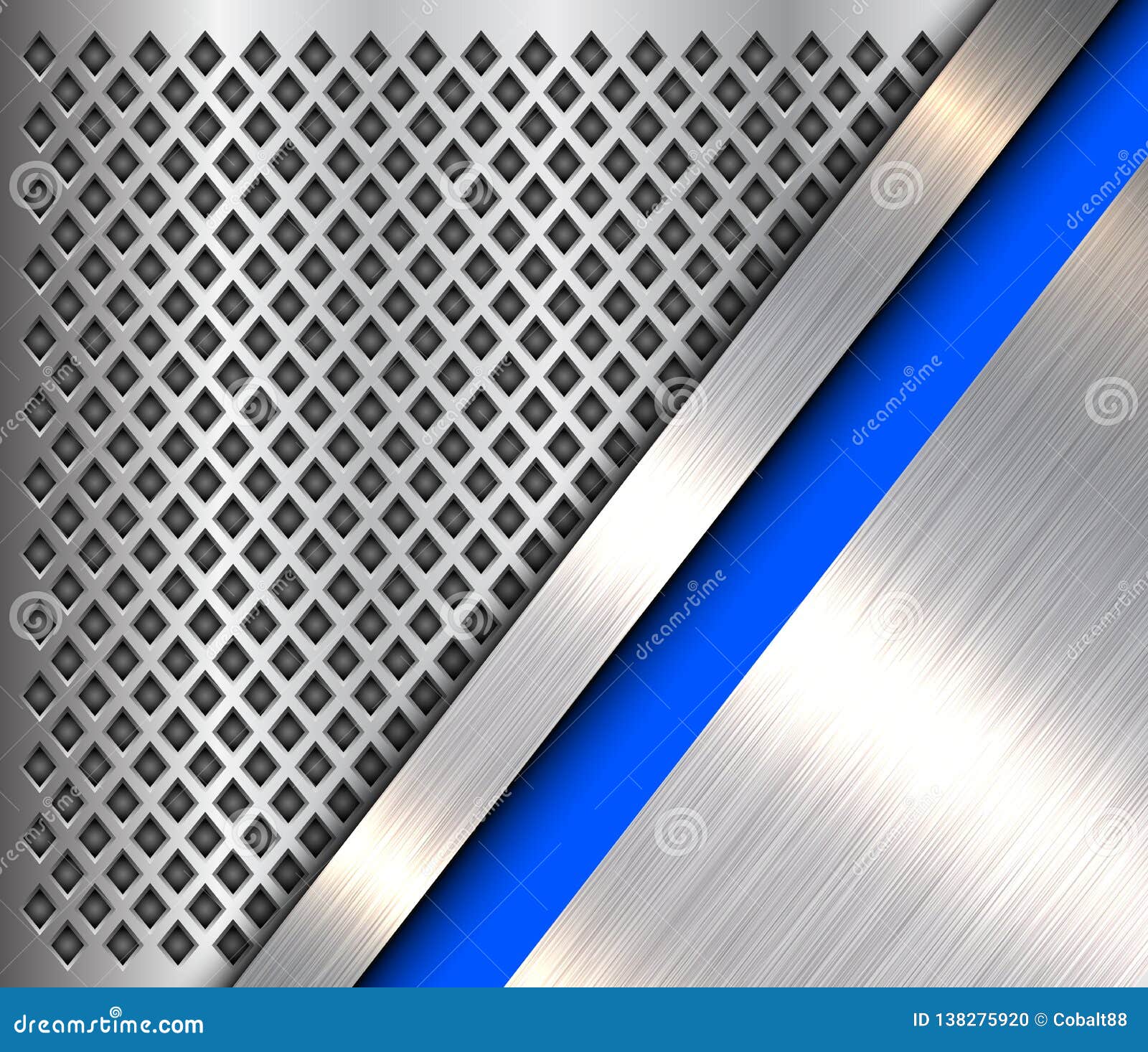 Metallic Background Silver Blue Stock Vector - Illustration of chrome ...