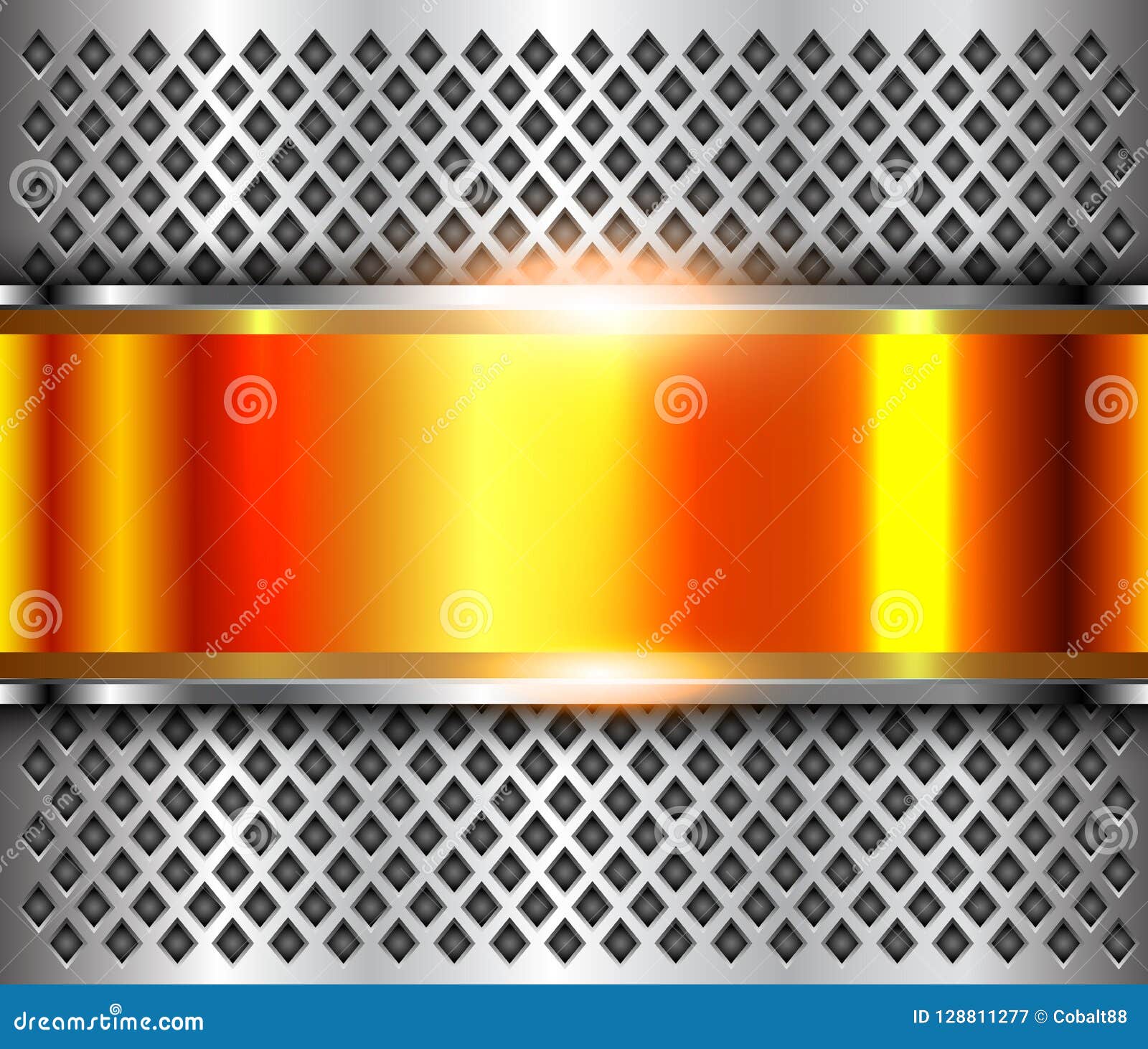 Metallic Background Silver Orange Stock Vector - Illustration of ...