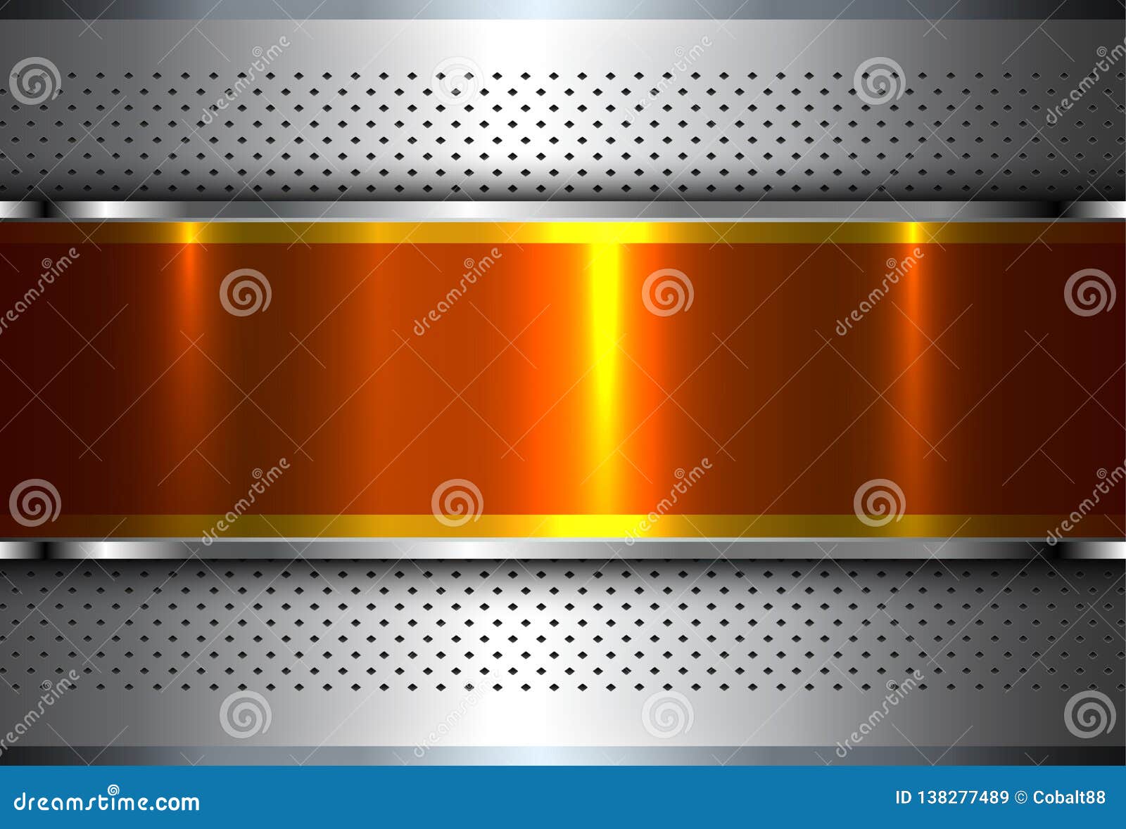 Metallic Background Silver Orange Stock Vector - Illustration of ...