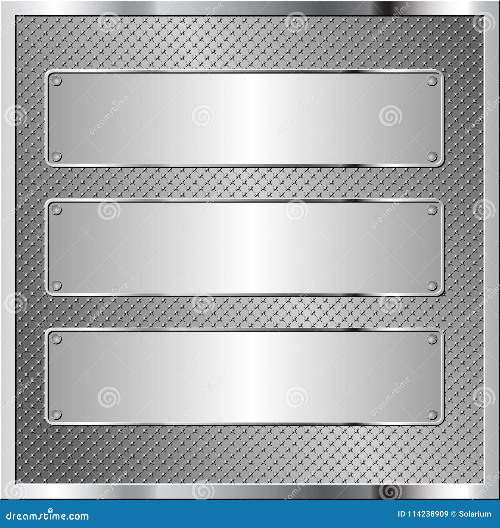 Set Of Metal Plaques, Banners And Tags. Metal Plate And Plaque With ...