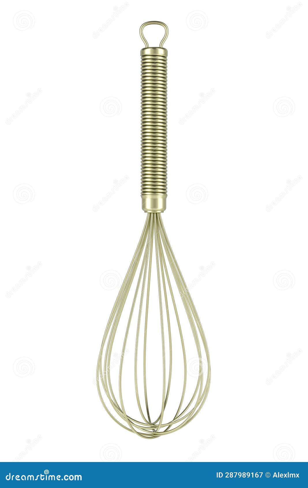 Metallic Balloon Whisk, Front View. 3D Rendering Stock Illustration ...
