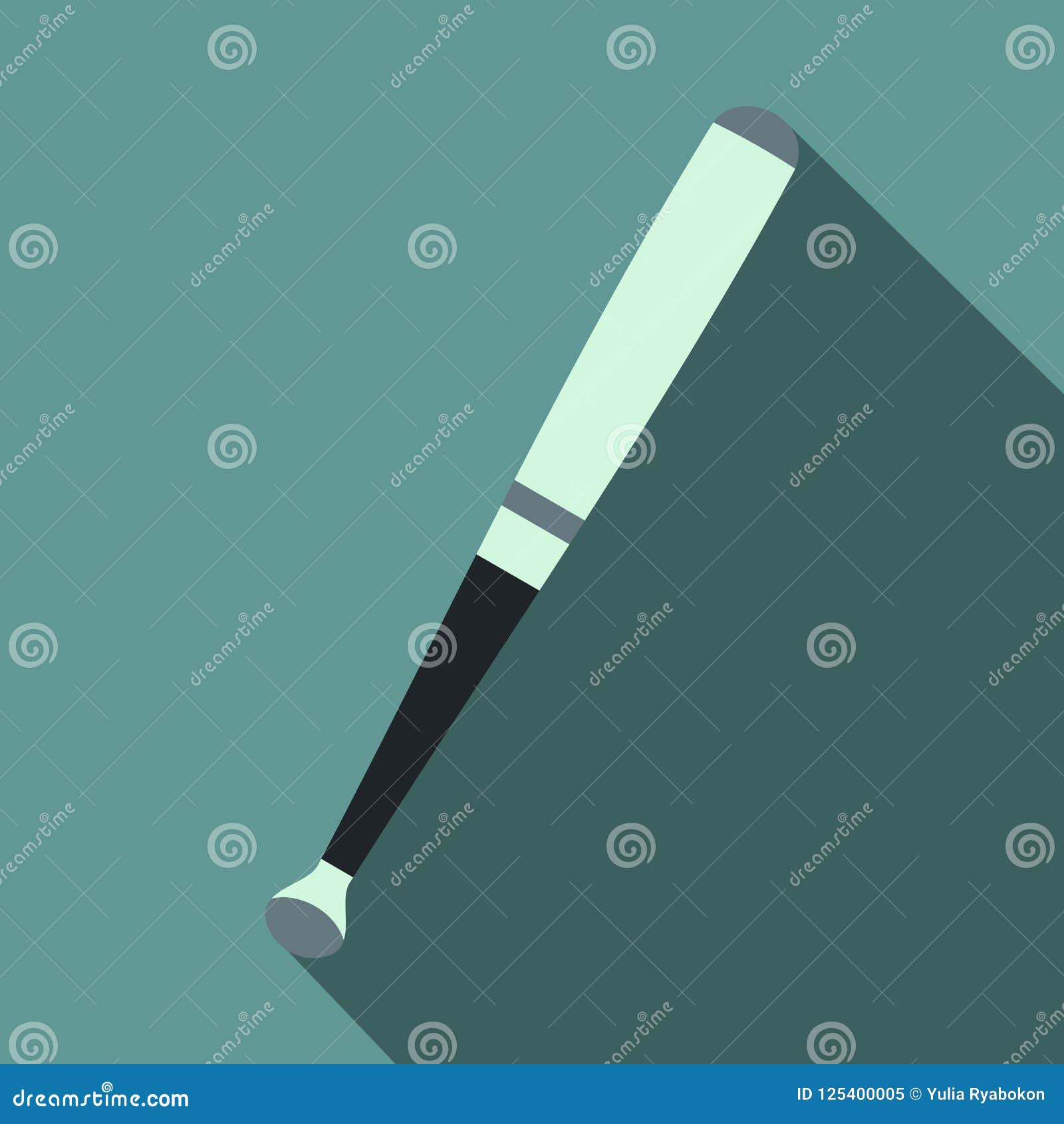 Metallic Baseball Bat Flat Icon Stock Illustration - Illustration of ...
