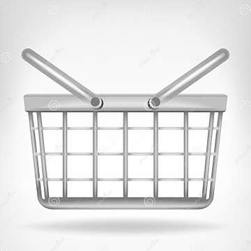 Metallic Basket in Side View Isolated Stock Vector - Illustration of ...