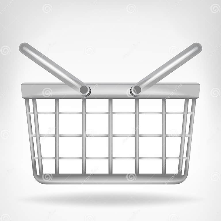 Metallic Basket in Side View Isolated Stock Vector - Illustration of ...