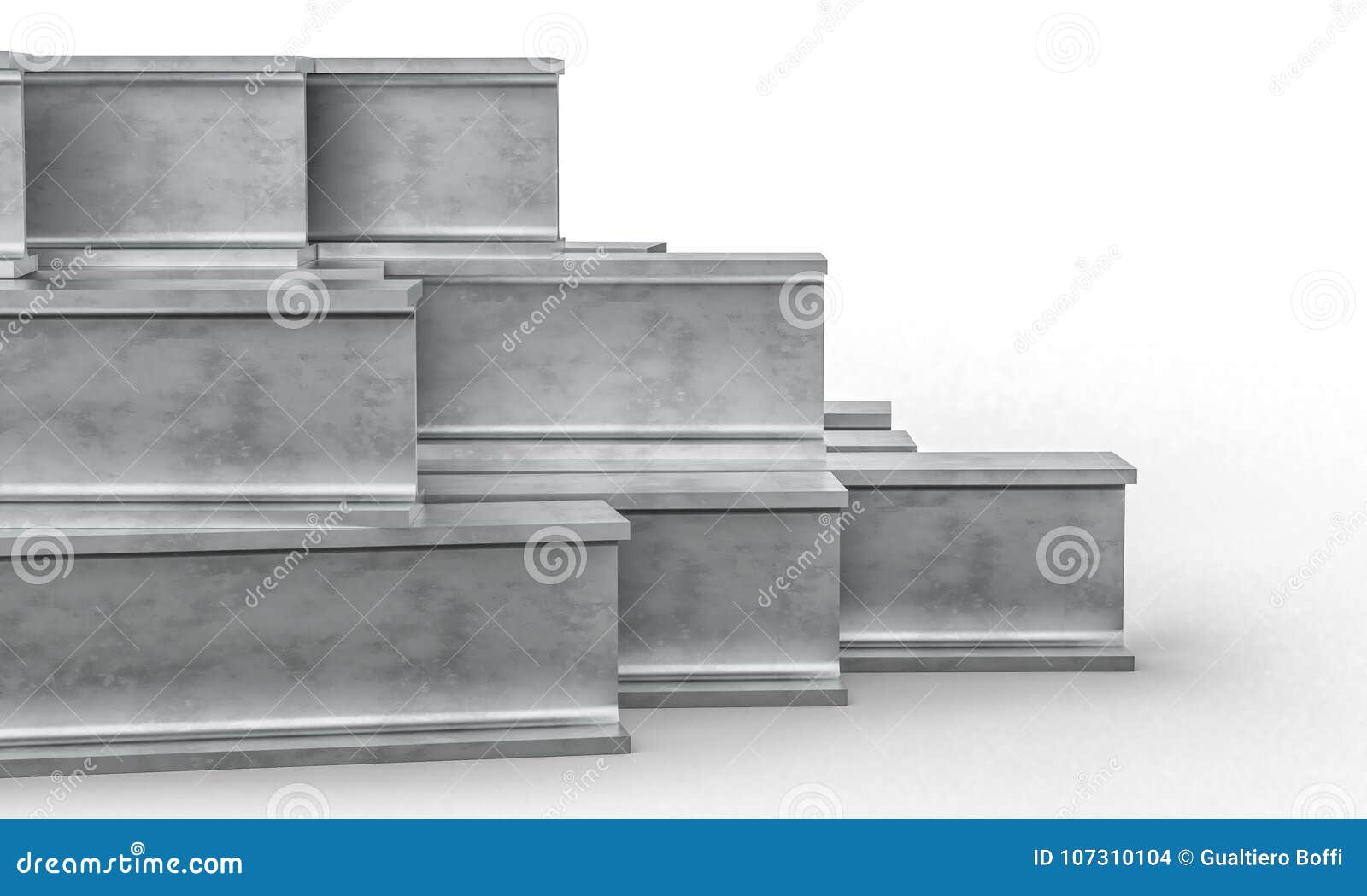 Metallic Beam Or Girder With Flange On The Top And Bottom, In ...