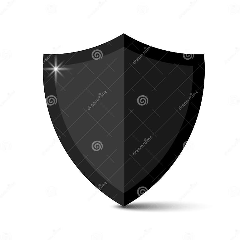Metallic Black Shield. Vector Illustration. Eps 10 Stock Illustration ...