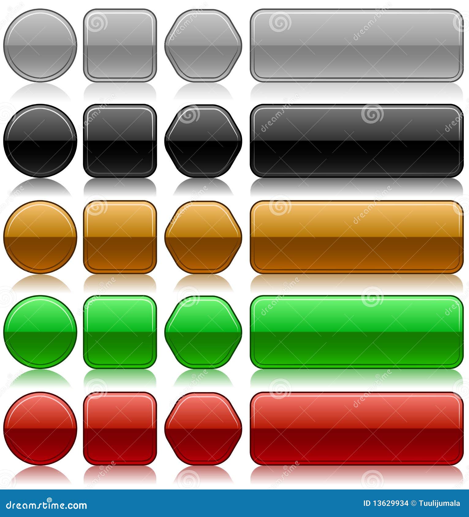 Metallic blank buttons stock vector. Illustration of metallic - 13629934