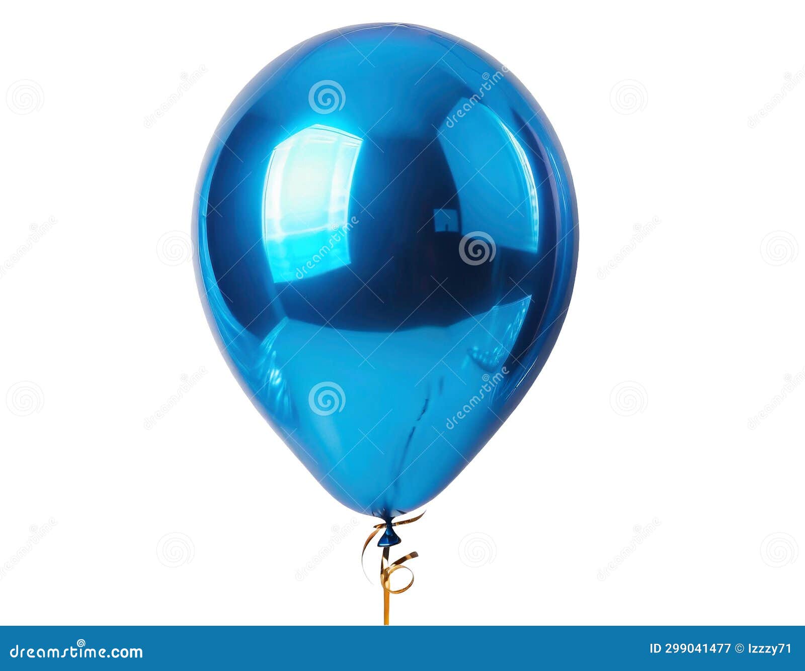 Metallic Blue Balloon Isolated on White Background Stock Illustration ...