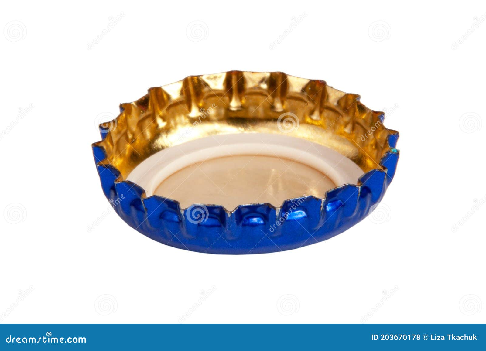 Metallic Blue Beer Bottle Cap Isolated on the White Stock Photo - Image ...