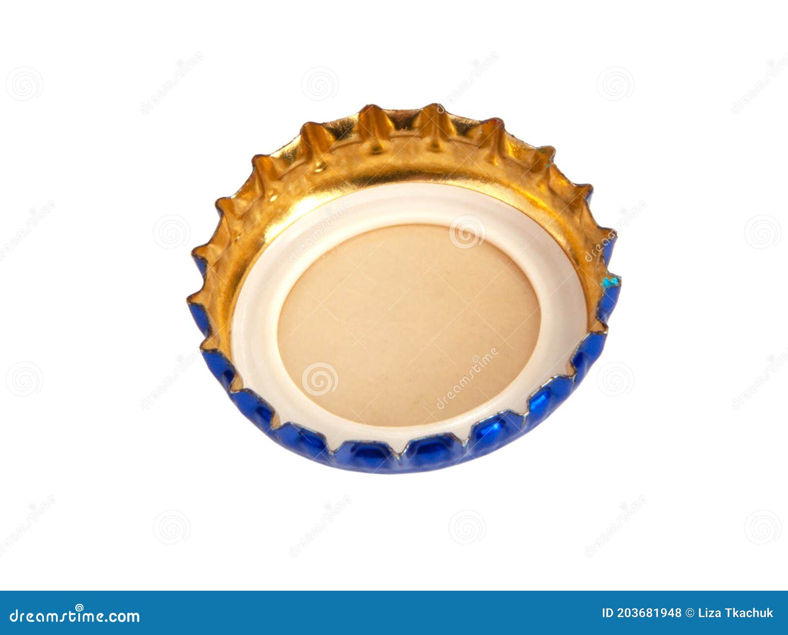 Metallic Blue Beer Bottle Cap Isolated on the White Stock Photo - Image ...