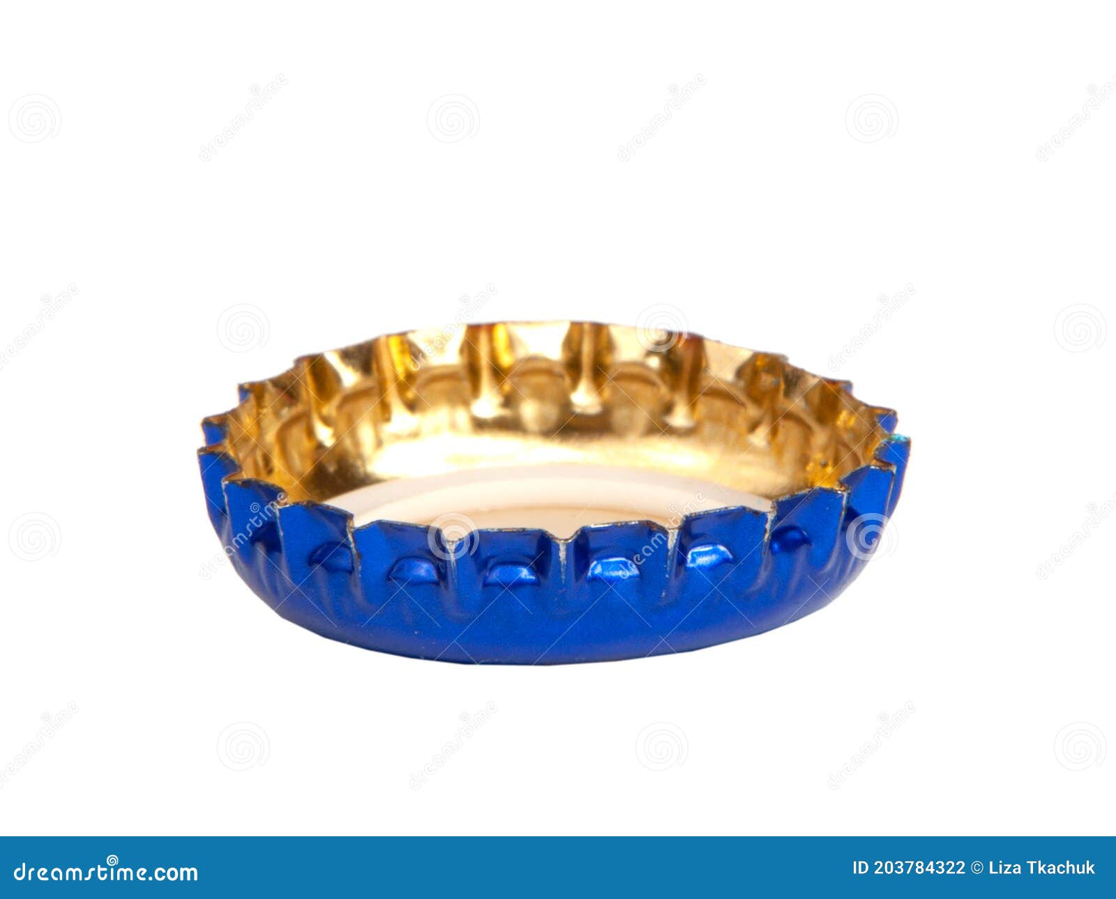 Metallic Blue Beer Bottle Cap Isolated on the White Stock Photo - Image ...