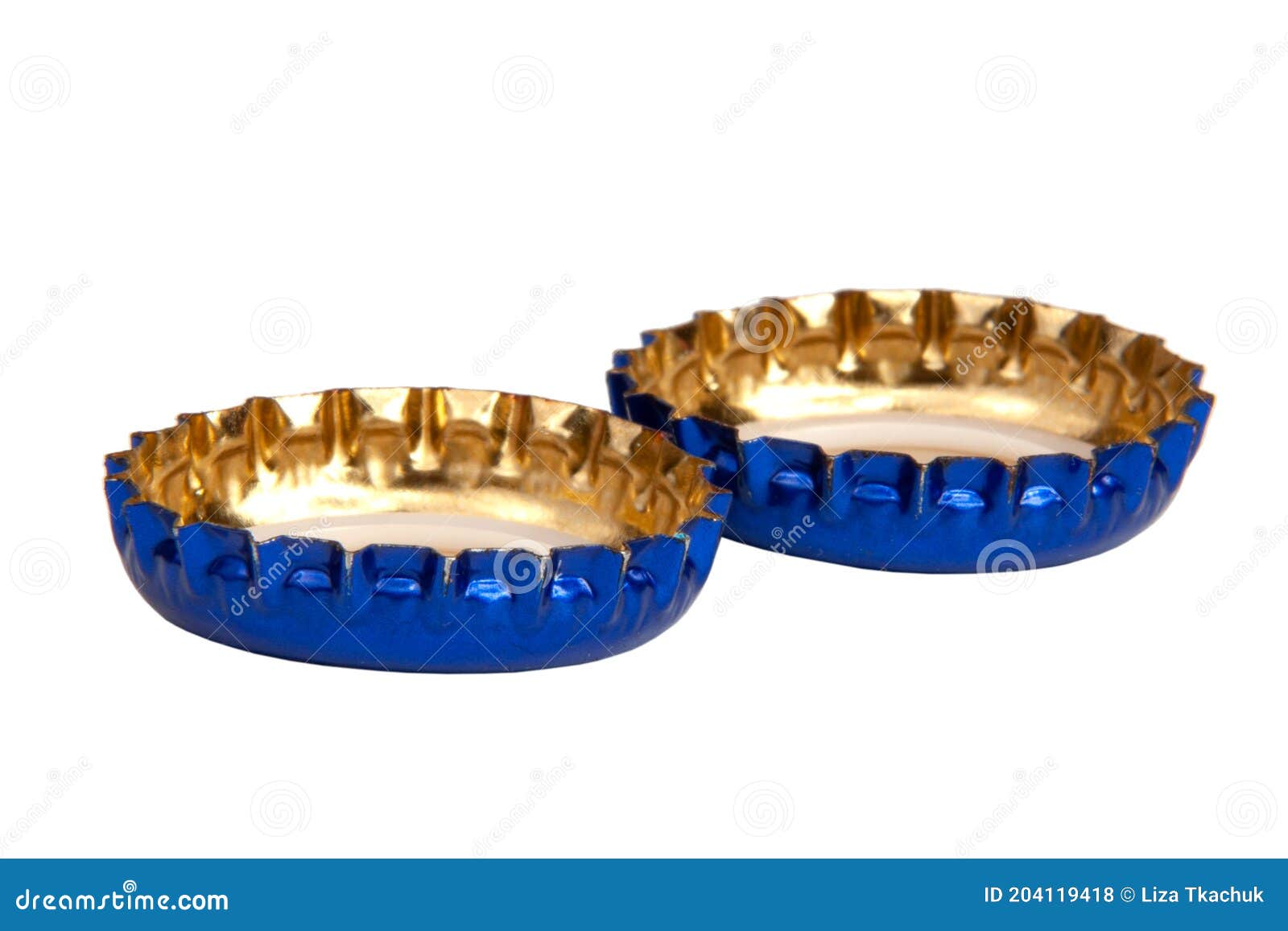 Metallic Blue Beer Bottle Cap Isolated on the White Stock Photo - Image ...