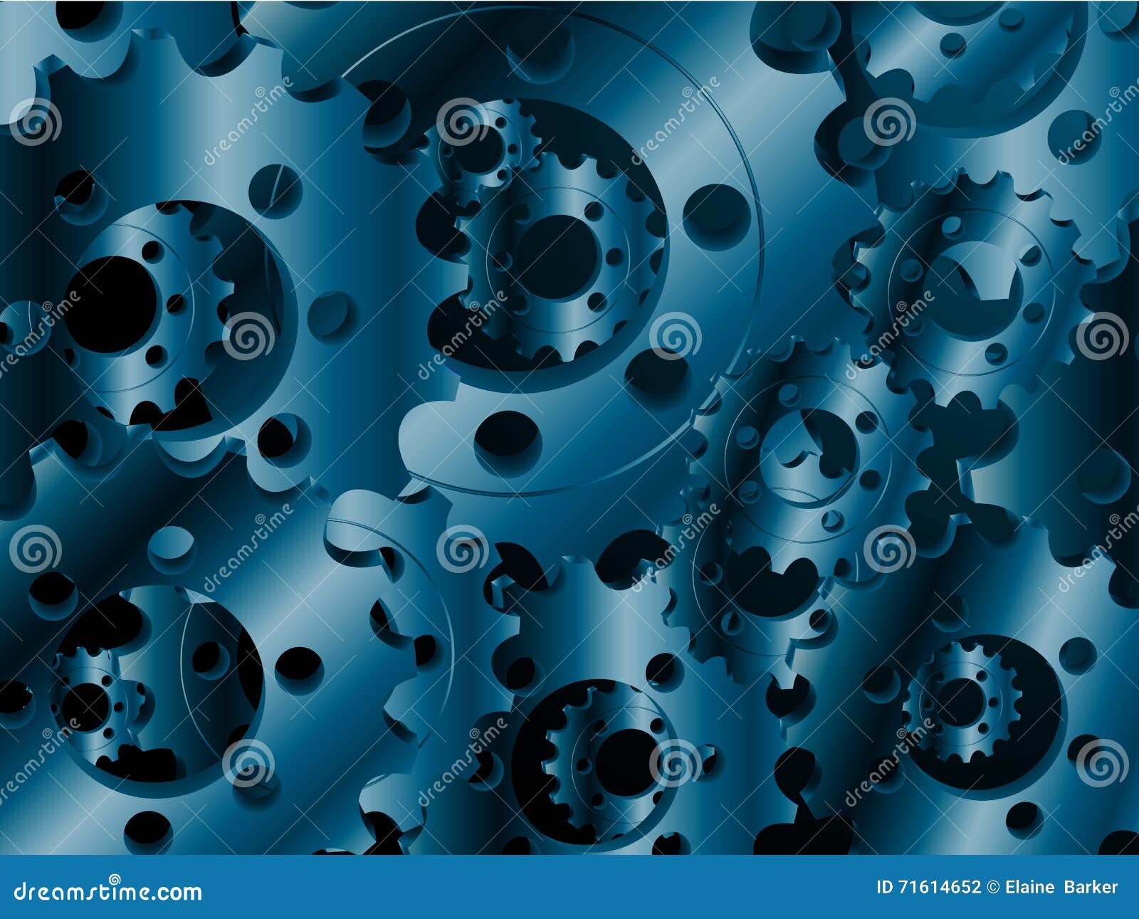 Metallic Blue Cogs Background Stock Illustration - Illustration of cogs ...