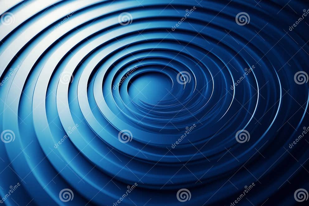 Metallic Blue Concentric Circles Forming a Captivating Spiral Pattern ...