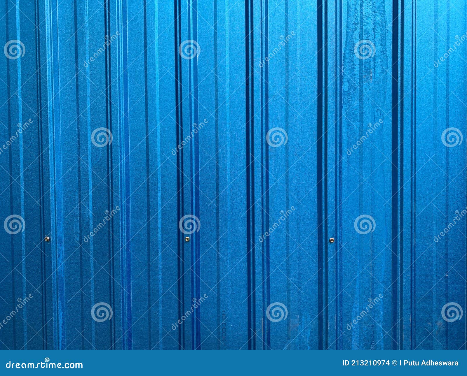 Metallic Blue Iron Wall Iron Sheeting Pattern Stock Photo - Image of ...
