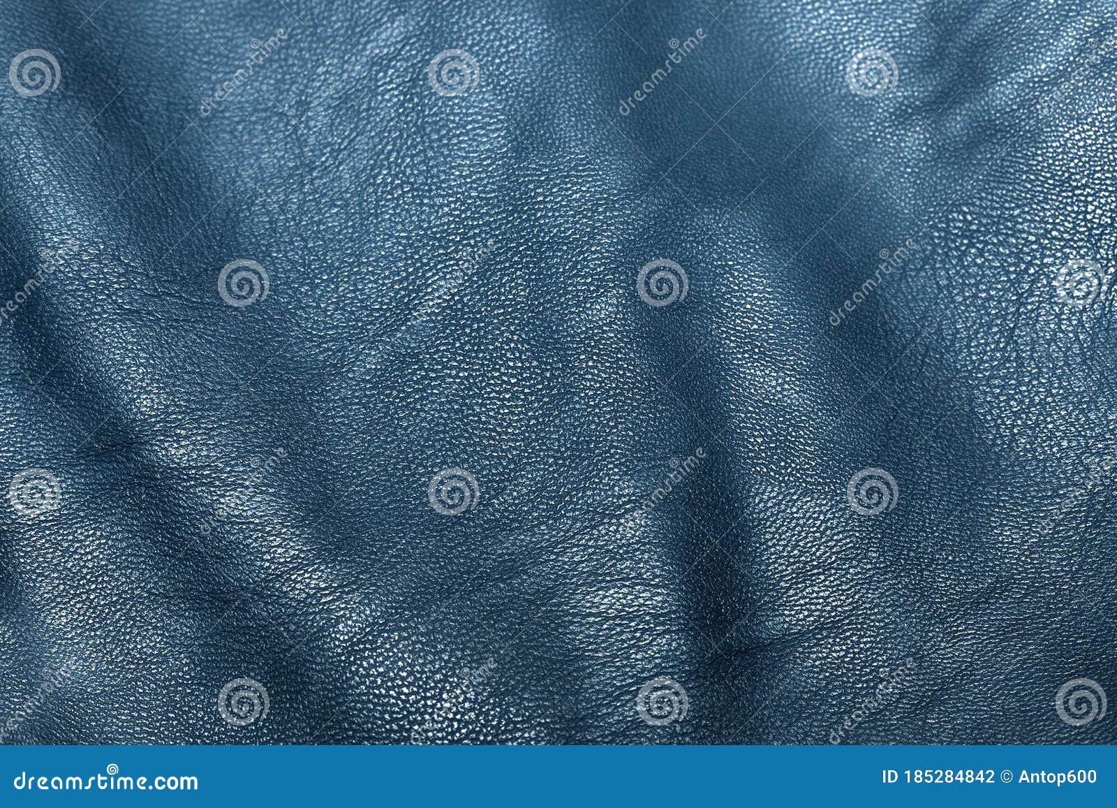 Metallic Blue Leather Texture or Background, Closeup Stock Photo ...