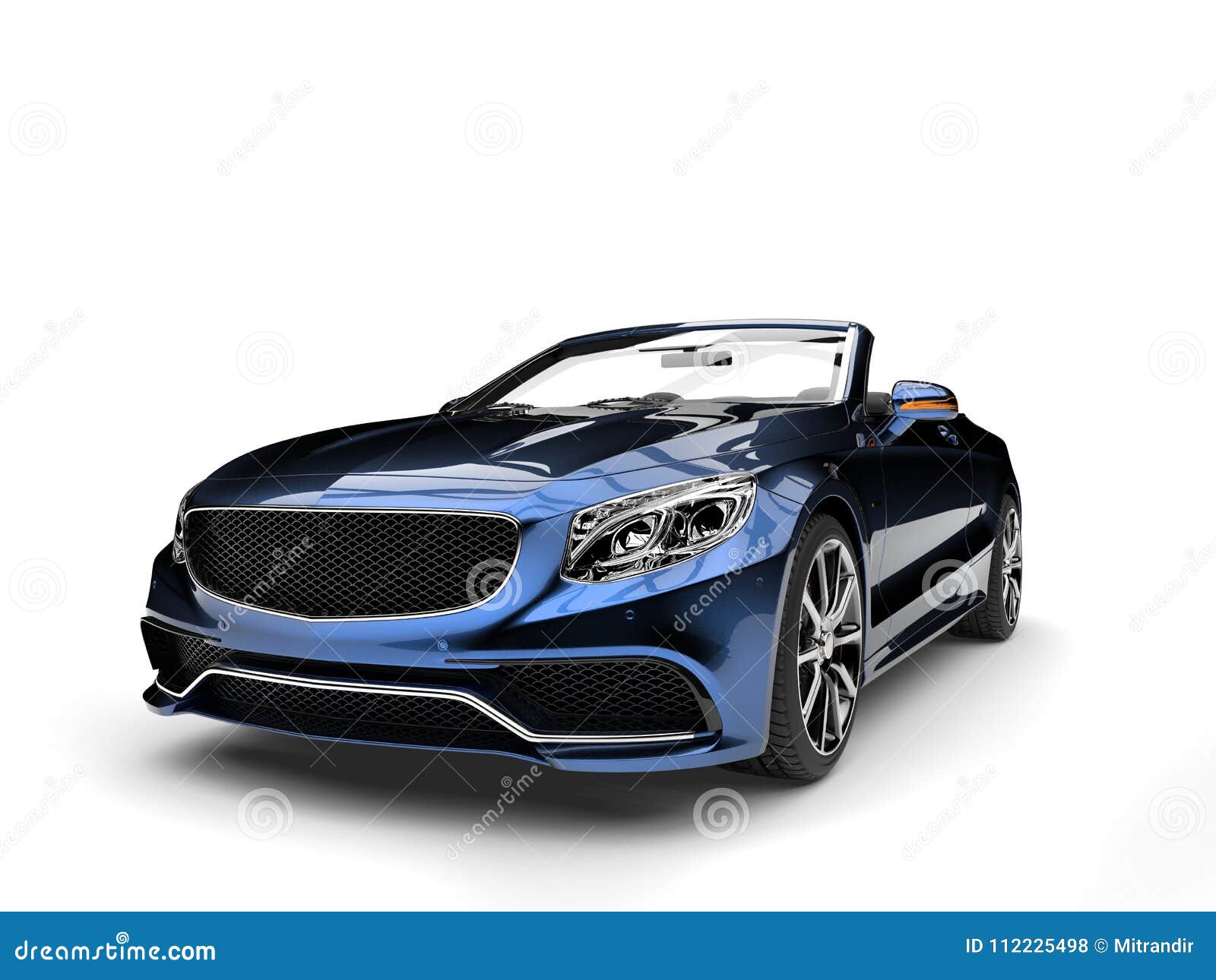 Metallic Blue Modern Luxury Convertible Car Stock Illustration ...