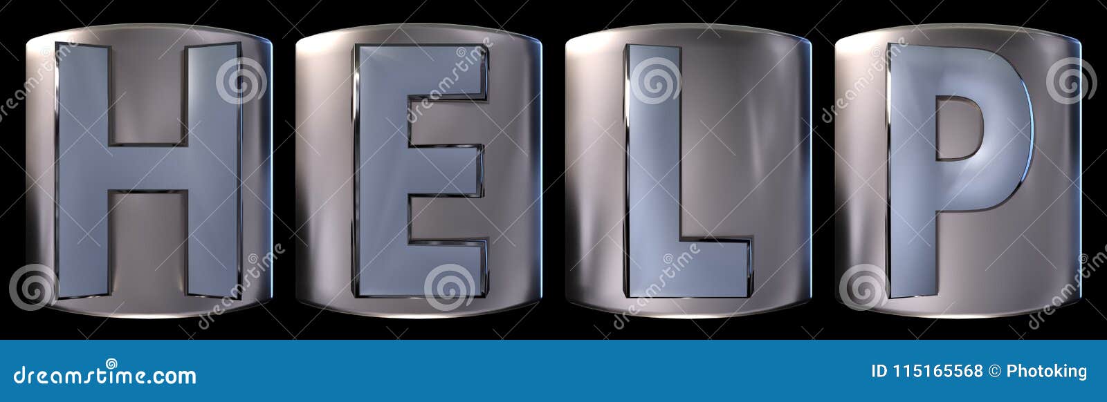 Metallic help word stock illustration. Illustration of helpful - 115165568