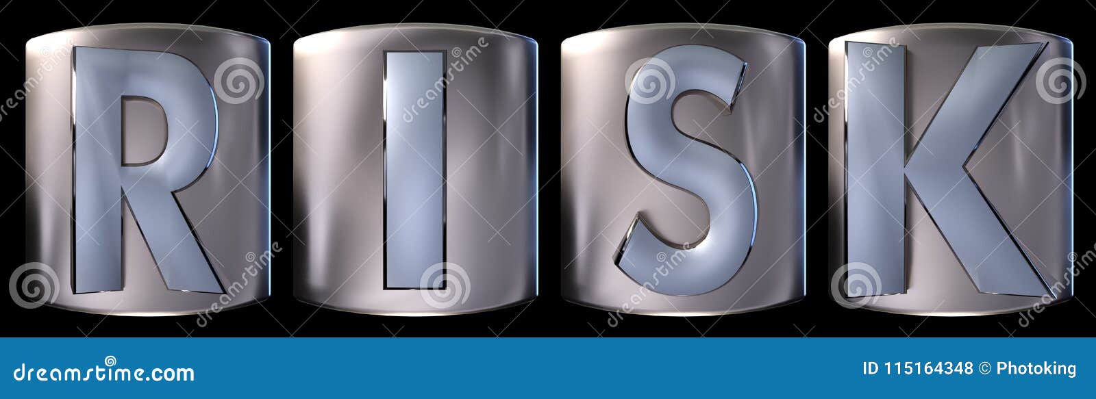 Metallic risk word stock illustration. Illustration of document - 115164348