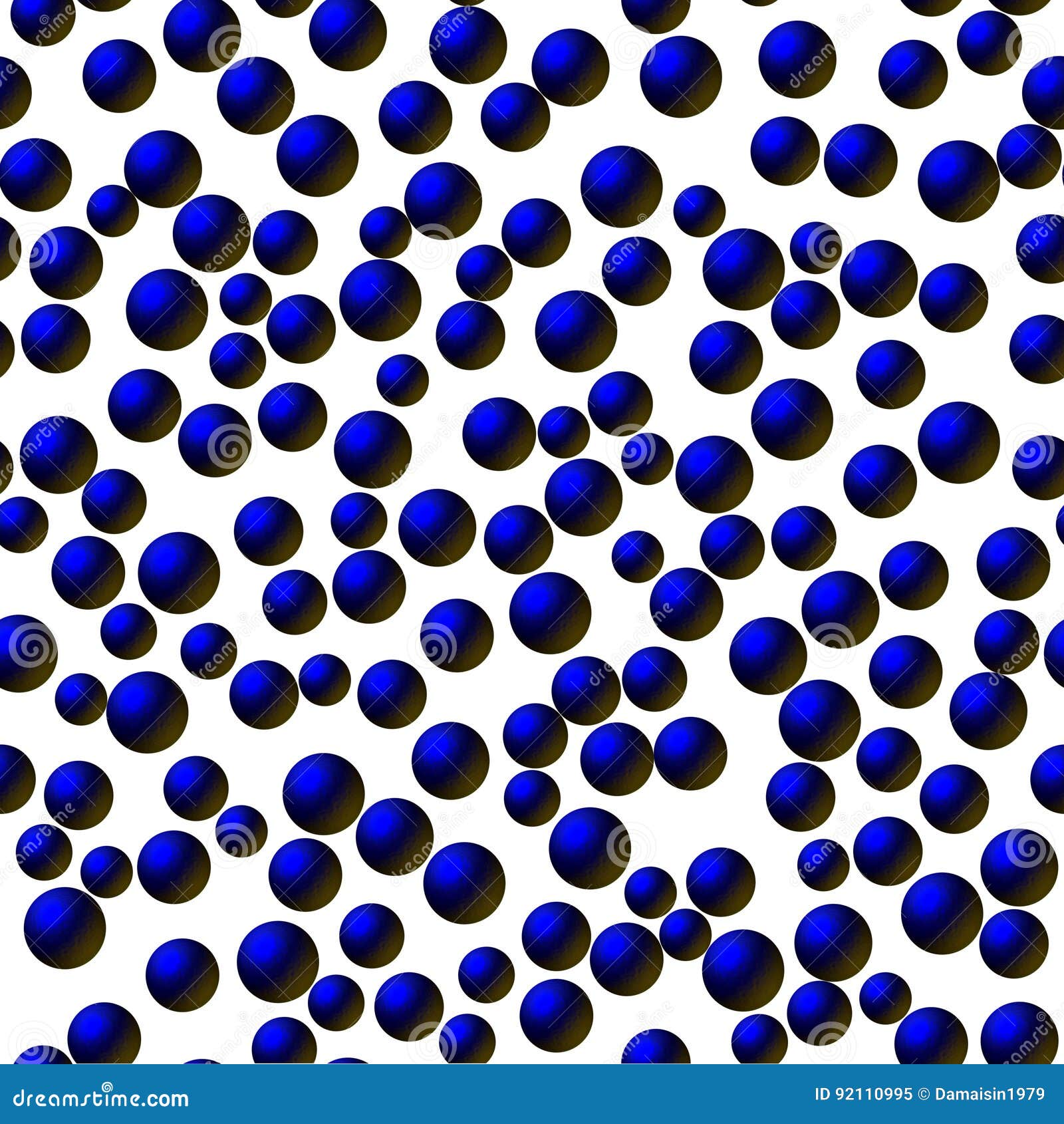 Metallic Blue Spheres on White Background Stock Illustration ...