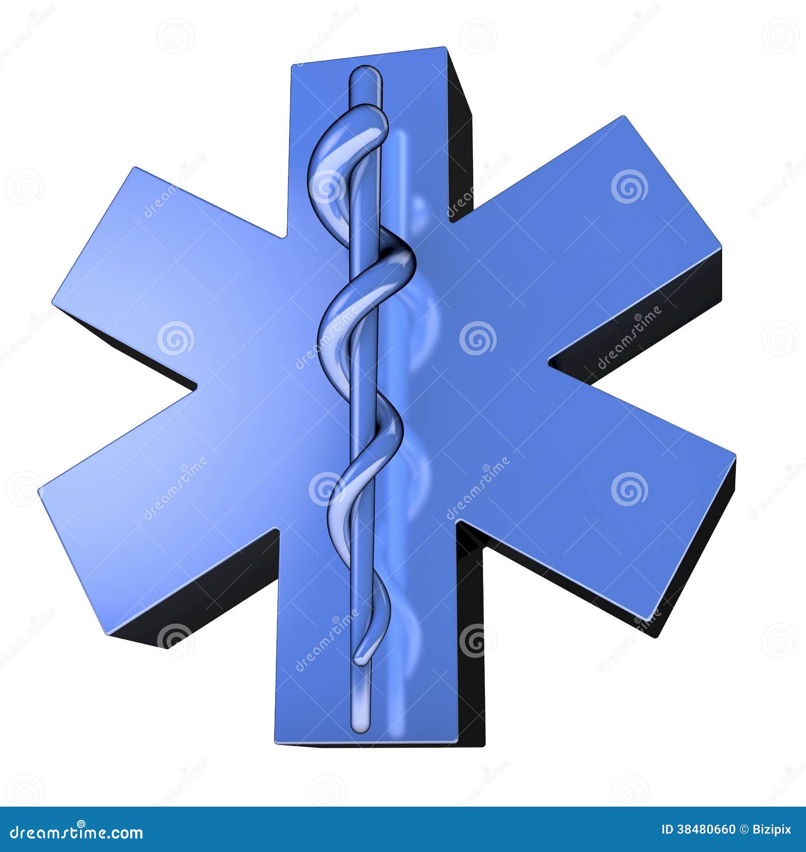 Metallic Blue Star of Life, from Bottom Right Stock Illustration ...