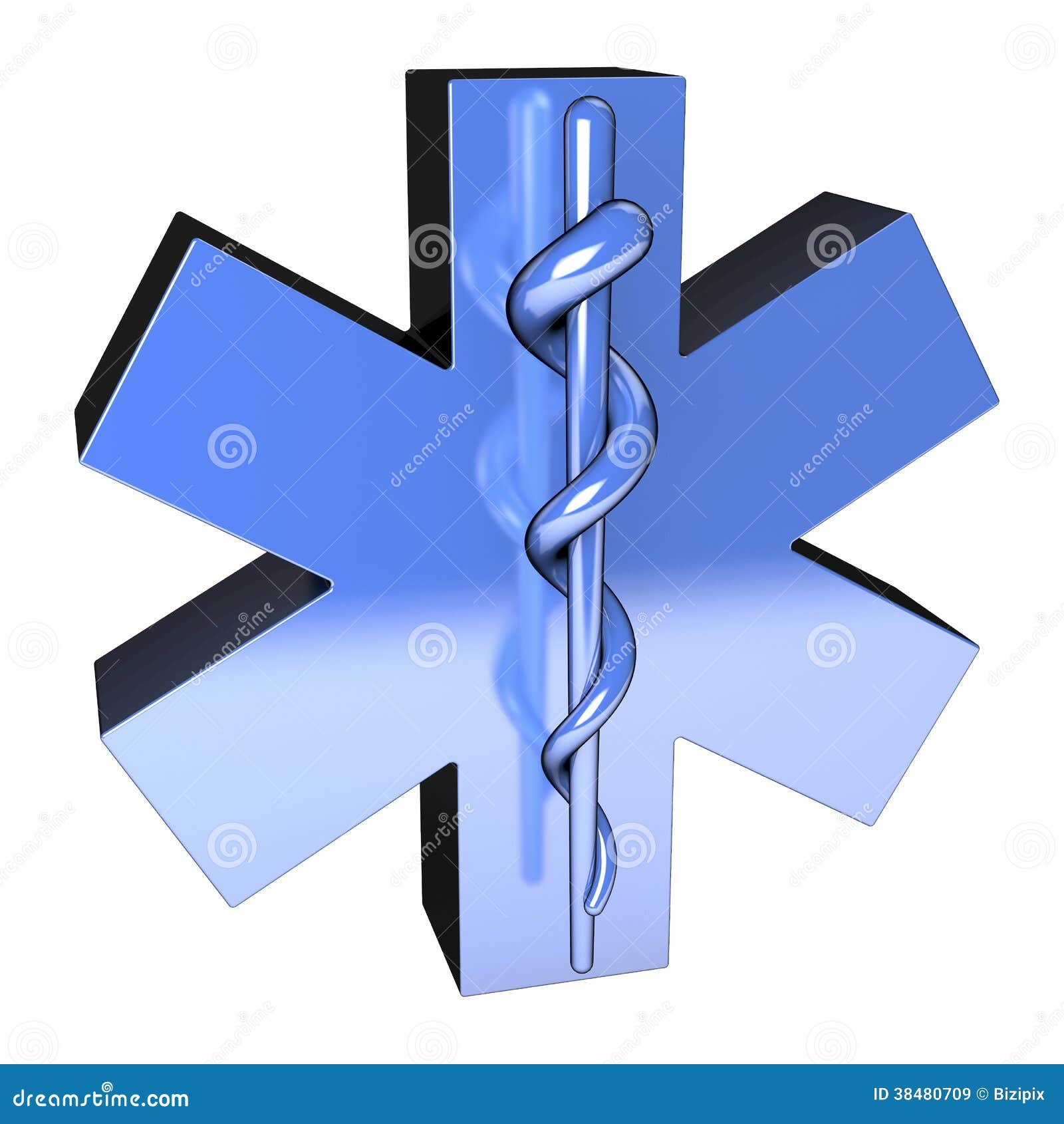 Metallic Blue Star of Life, from Top Left Stock Illustration ...