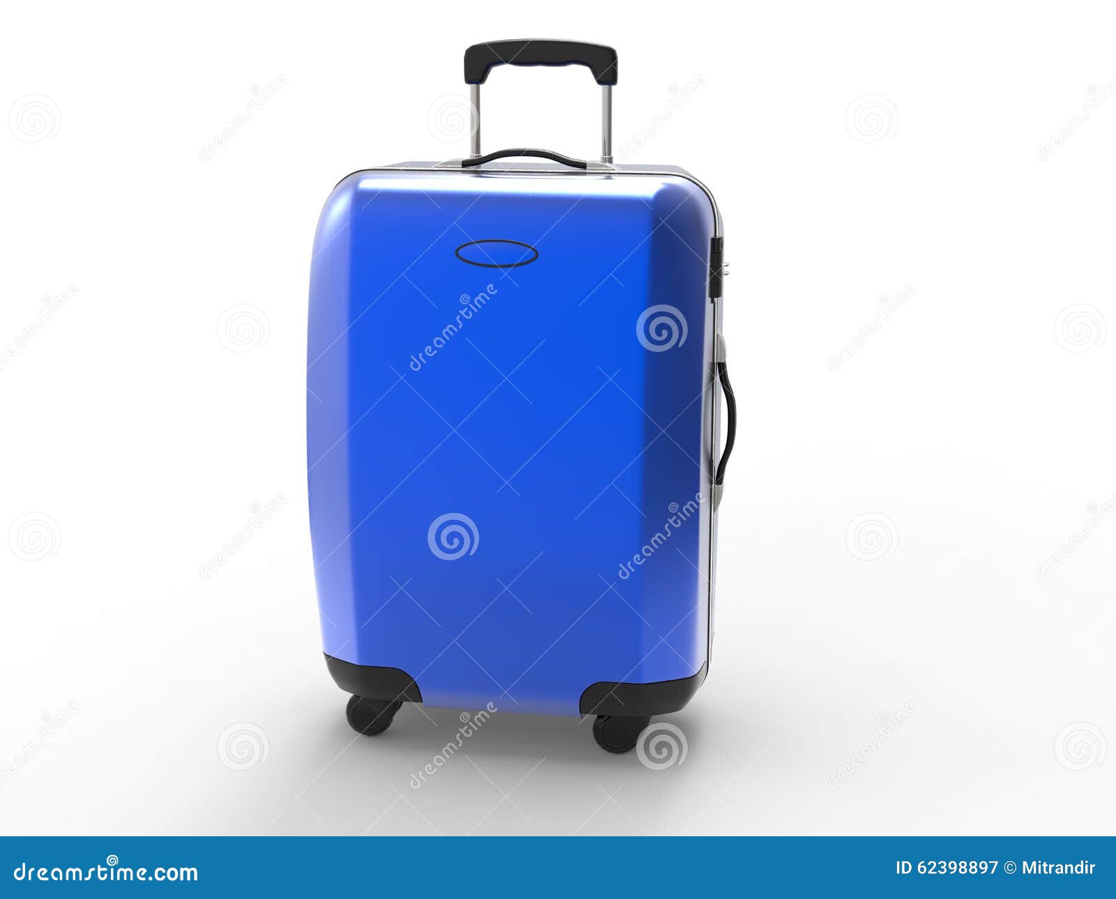Metallic blue suitcase stock image. Image of boarding - 62398897
