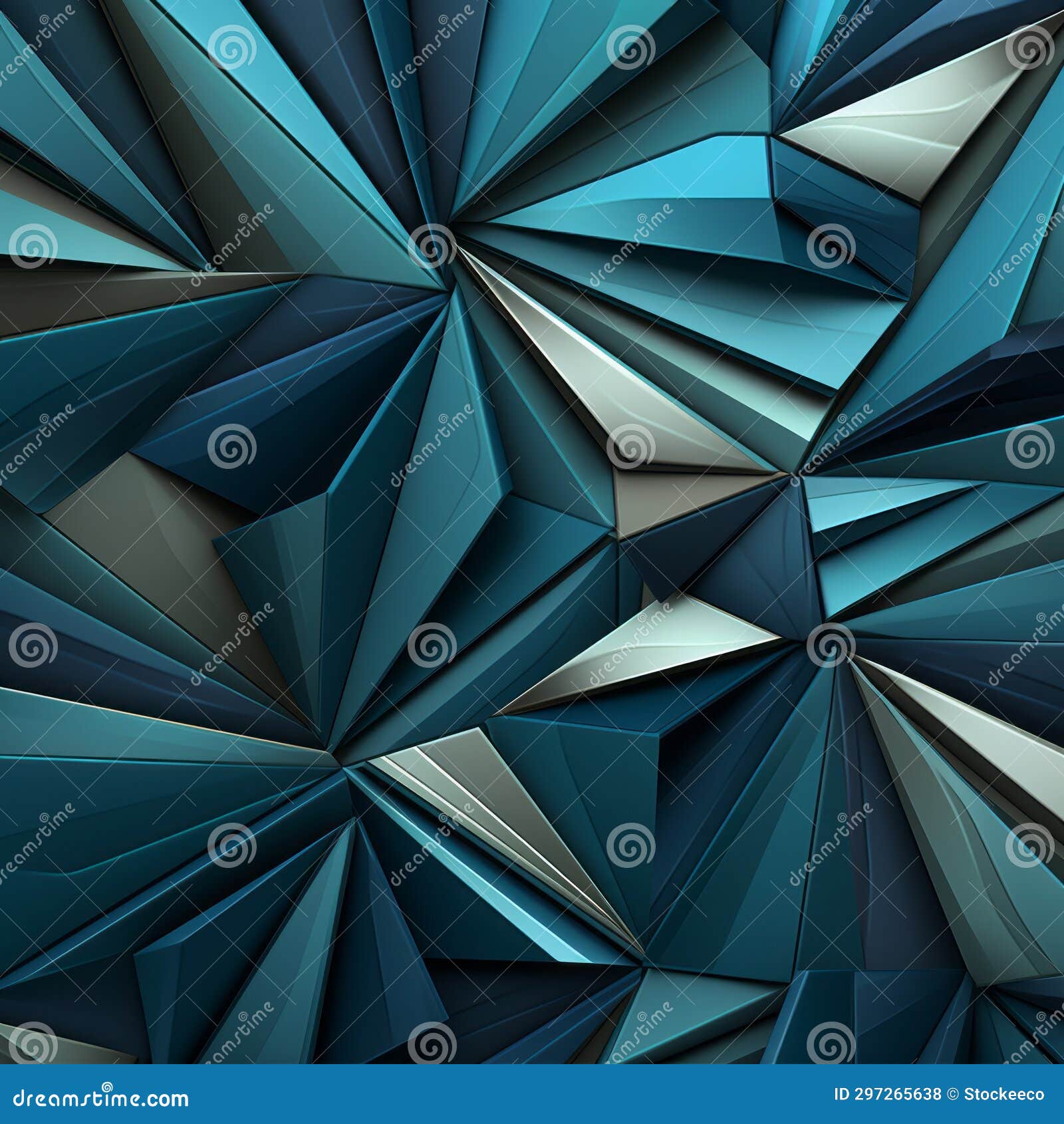 Metallic Blue Triangle Design Wallpaper with Radiant Clusters Stock ...