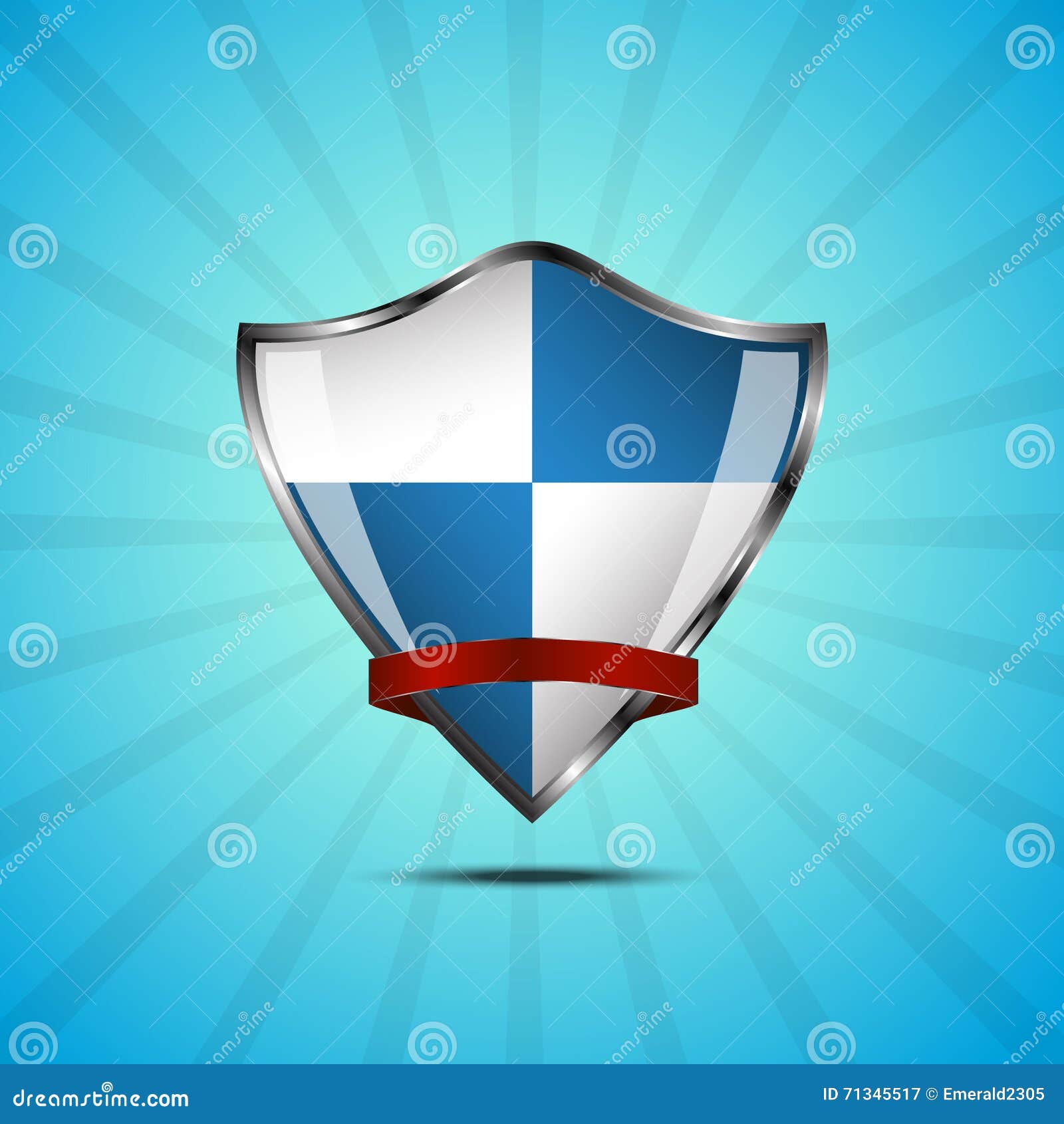Metallic Blue and White Silver Shield Stock Vector - Illustration of ...