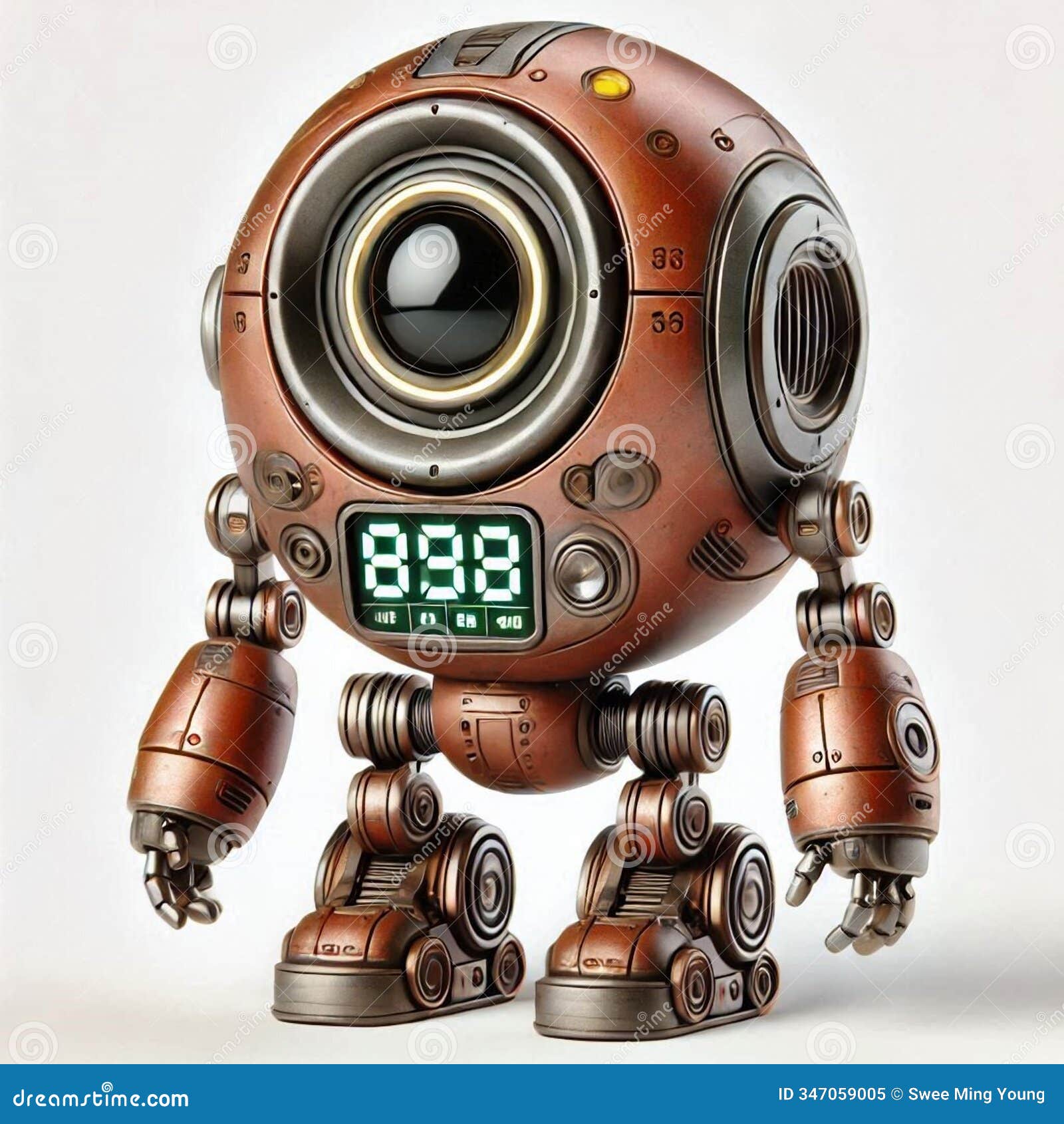 A Metallic Bot with One Big Eye Like a Camera Len,big Hands and Feet ...