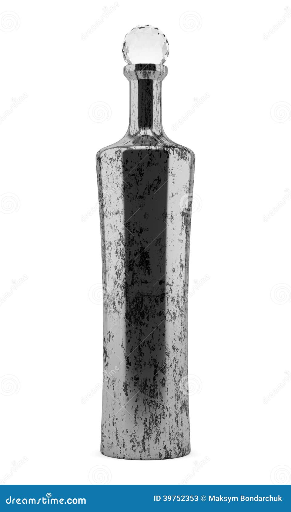 Metallic Bottle Isolated on White Stock Illustration - Illustration of ...