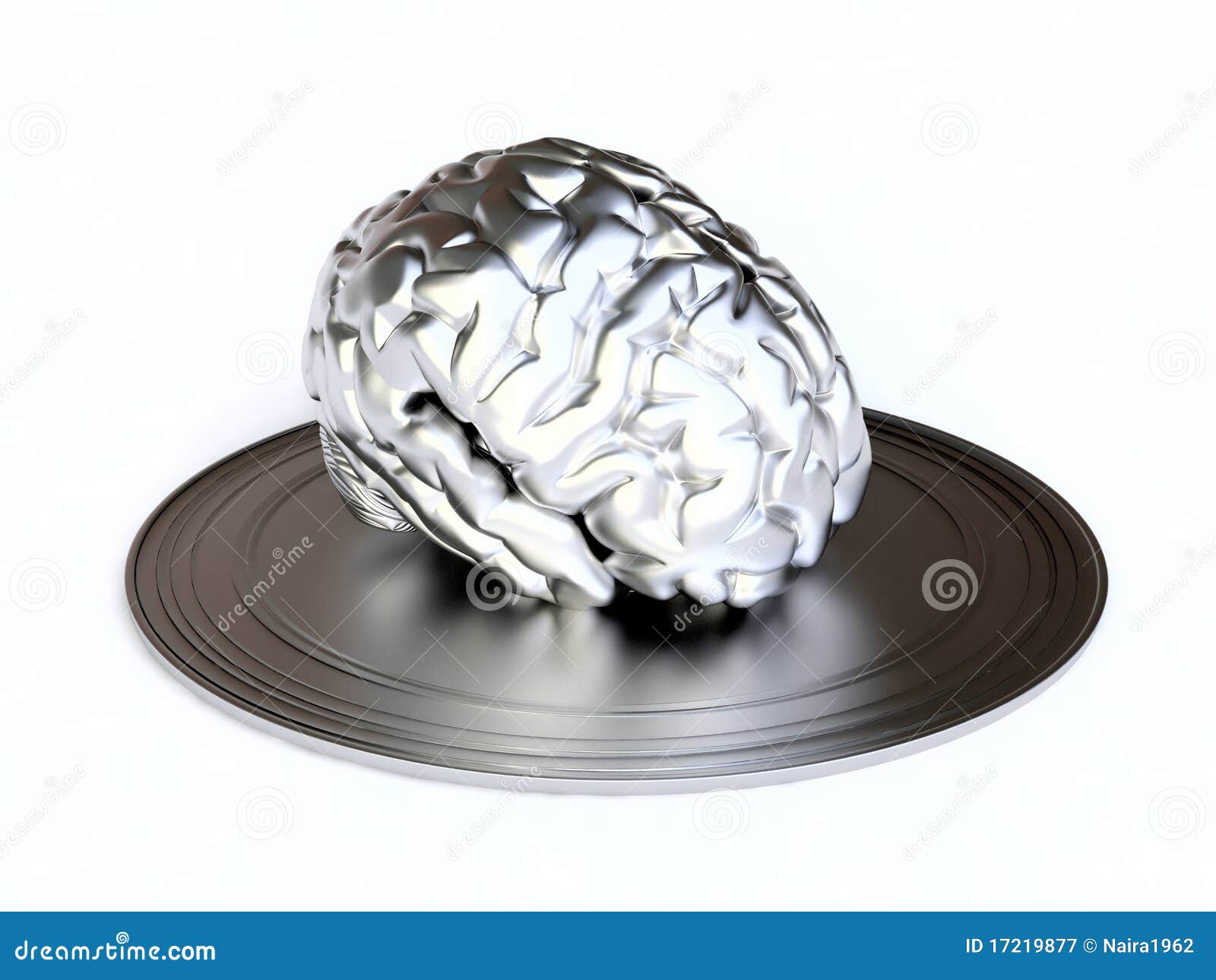 Metallic Brain on Tray stock illustration. Illustration of lobotomy ...