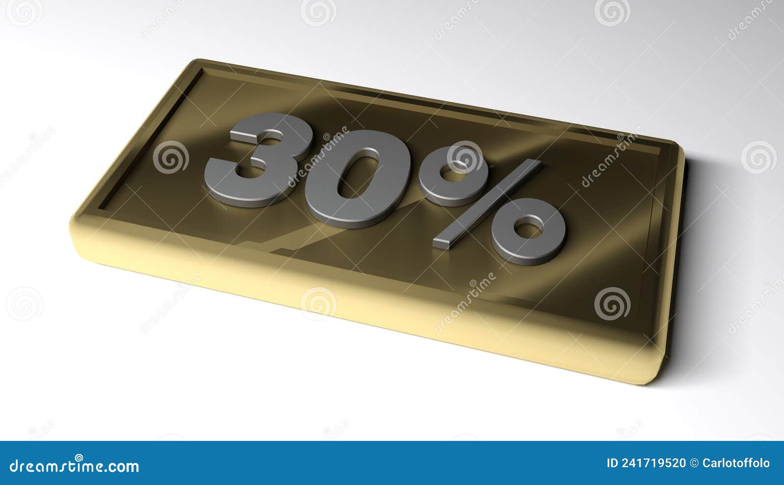 30 Metallic Brass and Chrome Tag on White Surface - 3D Rendering ...