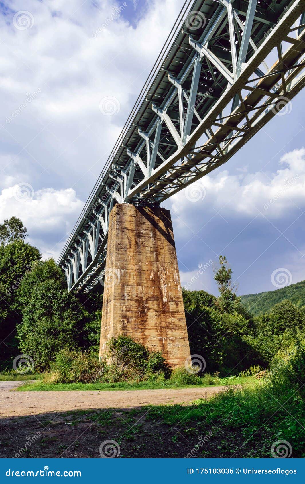Metallic bridge stock photo. Image of bridge, river - 175103036
