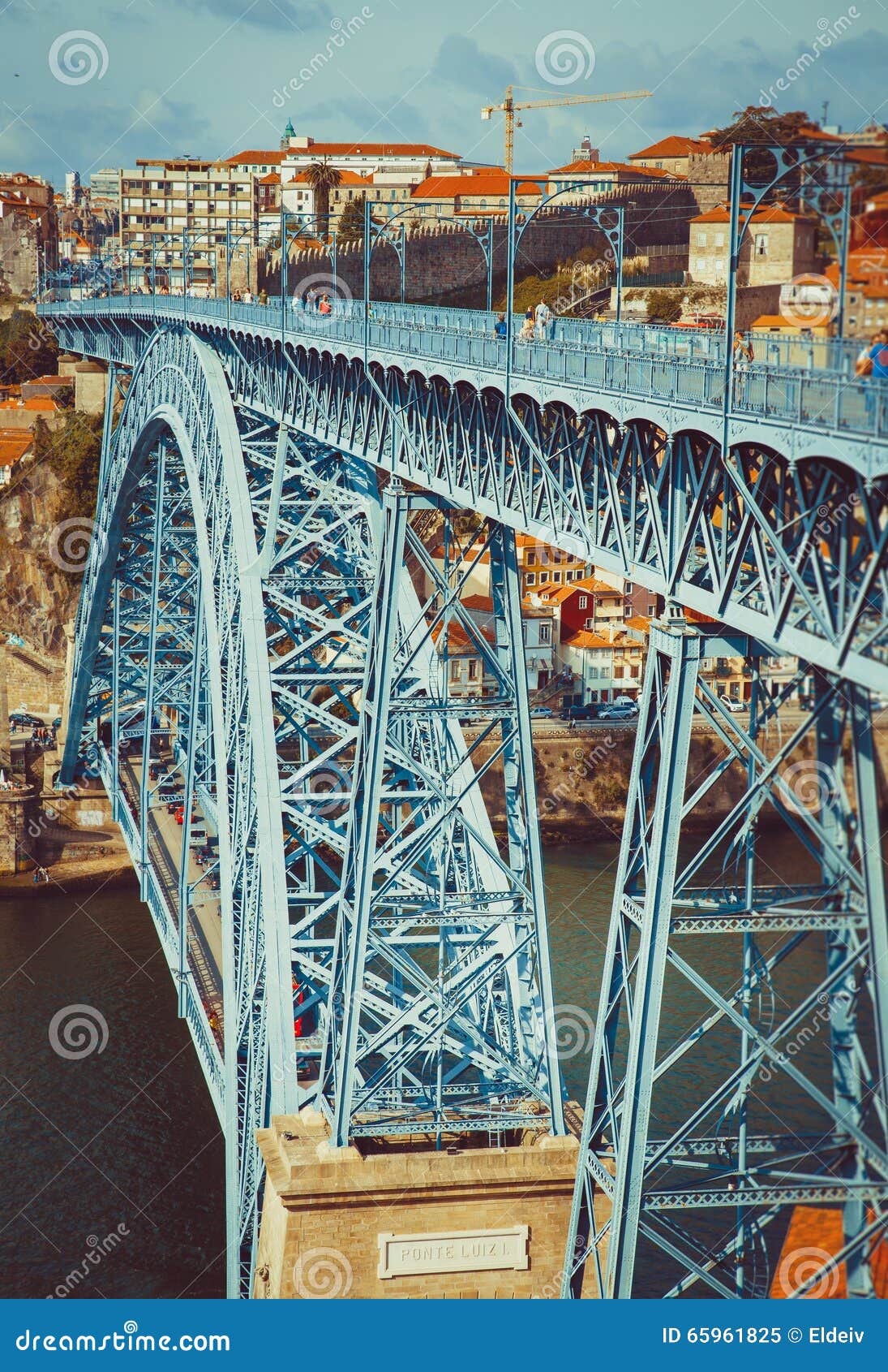Metallic Bridge stock image. Image of houses, cityscape - 65961825